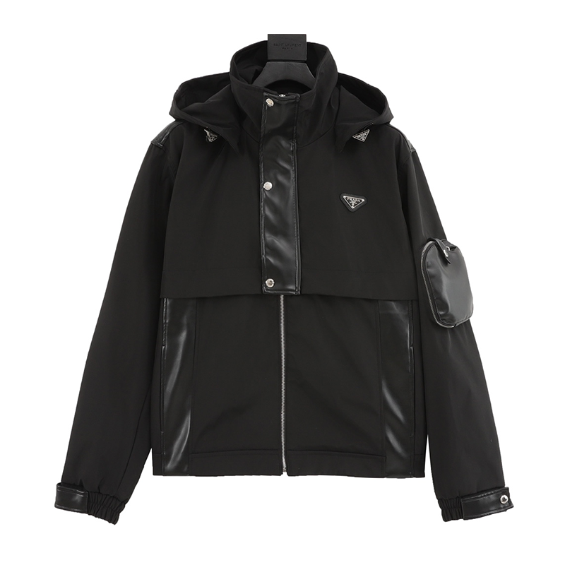 Triangle Mark Stitching Hooded Jacket for Men and Women – 我的商店